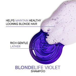 Joico Blonde Life Violet Shampoo | For Cool & Bright Blonde Hair | Neutralize Brassy Tones | Banish Yellow Tones | Boost Shine | Sulfate Free | With Monoi & Tamanu Oil | 10.1 Fl Oz