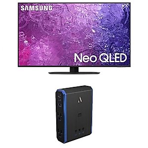 Samsung QN55QN90CAFXZA 55 Inch Neo QLED Smart TV with 4K Upscaling with a 5S-PS4-US1 4-Outlet Power with Omniport USB (2023)