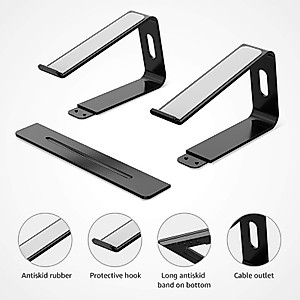 Laptop Stand for Desk, Detachable Laptop Riser Notebook Holder StandErgonomic Aluminum Laptop Mount Computer Stand, Compatible with MacBook Air Pro, Dell XPS, Lenovo More 10-18" Laptops