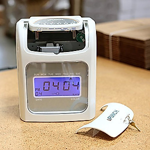 uPunch Calculating Time Clock Bundle with 200 Cards, 3 Ribbons, 2 Time Card Racks, & 2 Keys (HN4500)