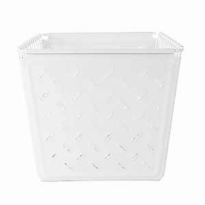 Spectrum Diversified Macklin, Stamped Steel & Wire Basket for Closet & Cubby Storage Vintage-Inspired Design with Customizable Label Plate, Medium, White