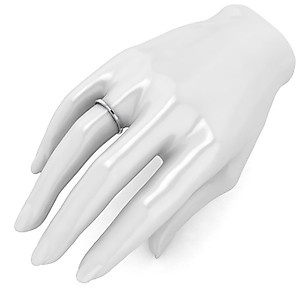 LANDA JEWEL Unisex 10k White Gold 2mm Light Court Shape Comfort Fit Polished Wedding Ring Milgrain Band (8.5)