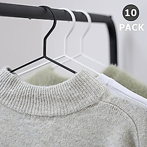 HXGHAR Frosted Metal Hanger, The Everyday for Everything Clothes Hanger, 16.5” Heavy Duty Standard Hanger with Hooks, 30 lb Load Capacity, Extreme Durability and Smooth Closet Hanger (Black, 10 Pack)