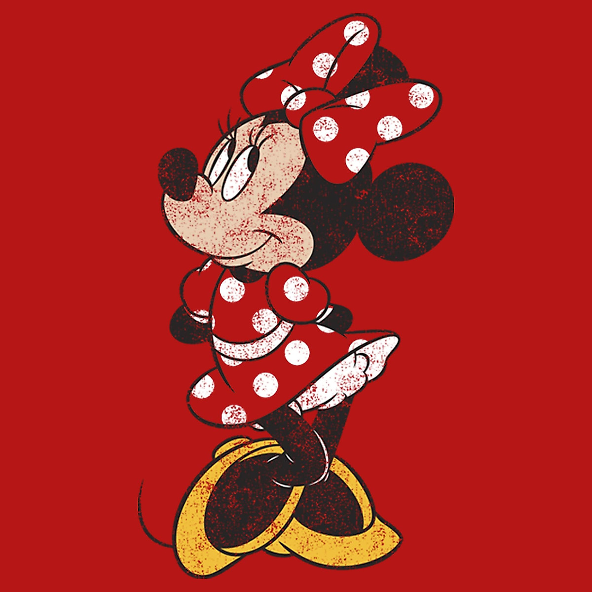 Disney Girl's Modern Vintage Minnie T-Shirt, Red, Medium