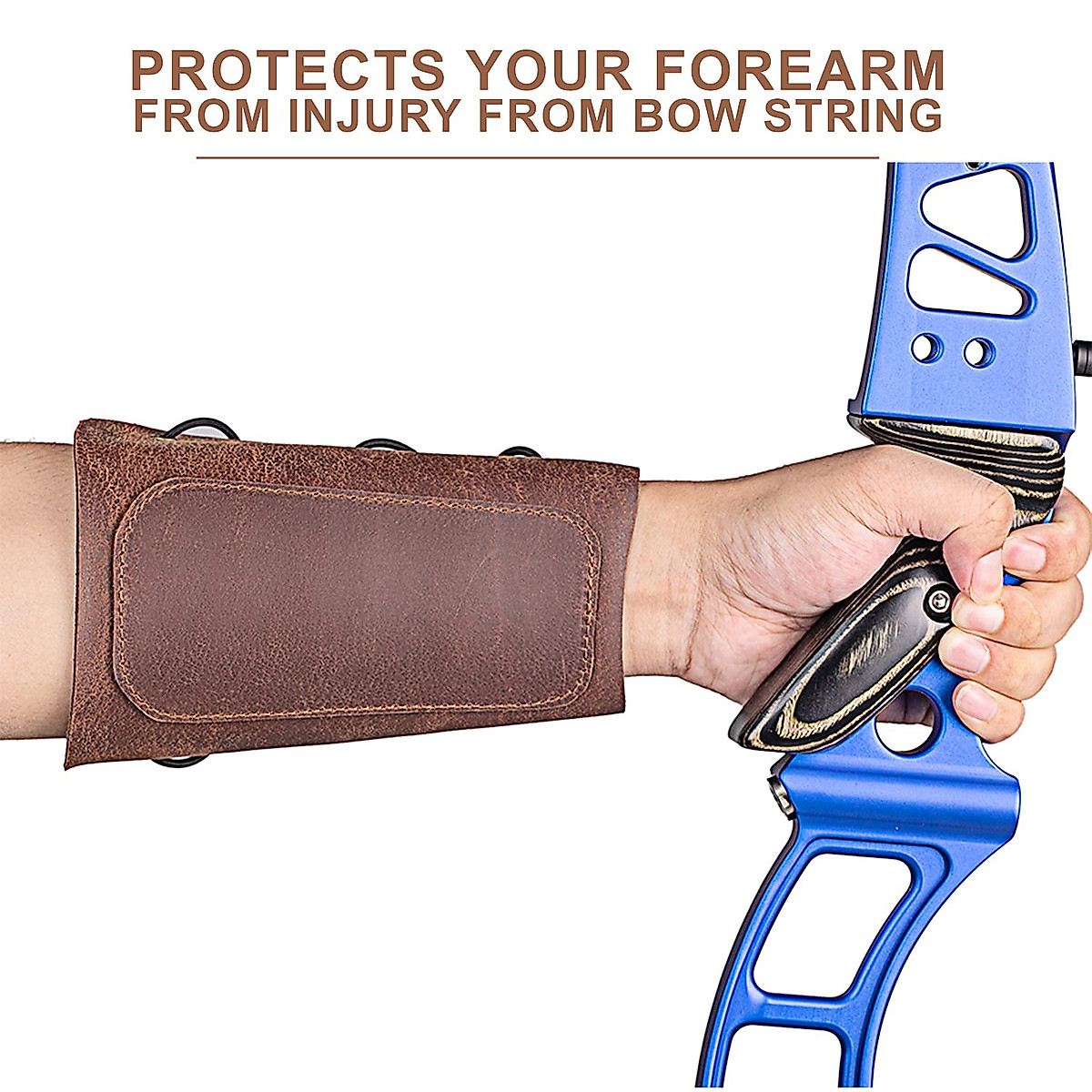 Perogen Archery Arm Guards ，Adjustable Leather armguard Protective for Adults Youth Bow Shooting Hunting Practice