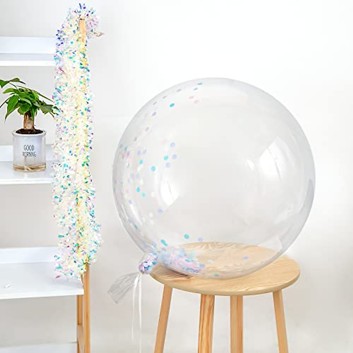 LOVESTOWN 36 Inch Clear Bobo Balloon, 10PCS Big Bubble Balloons Large Transparent Balloons for DIY Birthday Weddings School Activities Baby Shower Christmas Party Decoration
