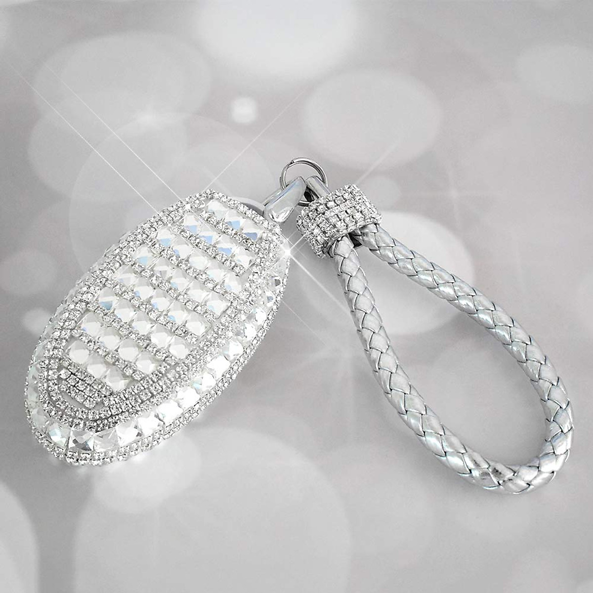 GeeGeeTop Car Key Case Key Shell Fob Key Cover Key Chain Lady Ring with Bling Diamond Crystals For Nissan Rogue Altima Maxima Infiniti Q50 60 Versa 2/3/4/5-Buttons Keyless Entry Remote Control Smart