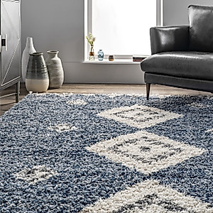 nuLOOM Transitional Regina Shag Area Rug, 5x8, Blue