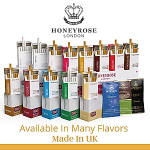 Honeyrose Herbal Cigarettes "VANILLA" Flavor, 100% Tobacco & Nicotine FREE, 100% Natural, Herbal Smokes, Quit Smoking, Made In England