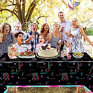 FZR Legend Music Tablecloth,Extra-Large 108”x 54”Disposable Music Table Cover, Ideal for Themed Musical Rockstar Birthday Party Supplies Decoration (1)