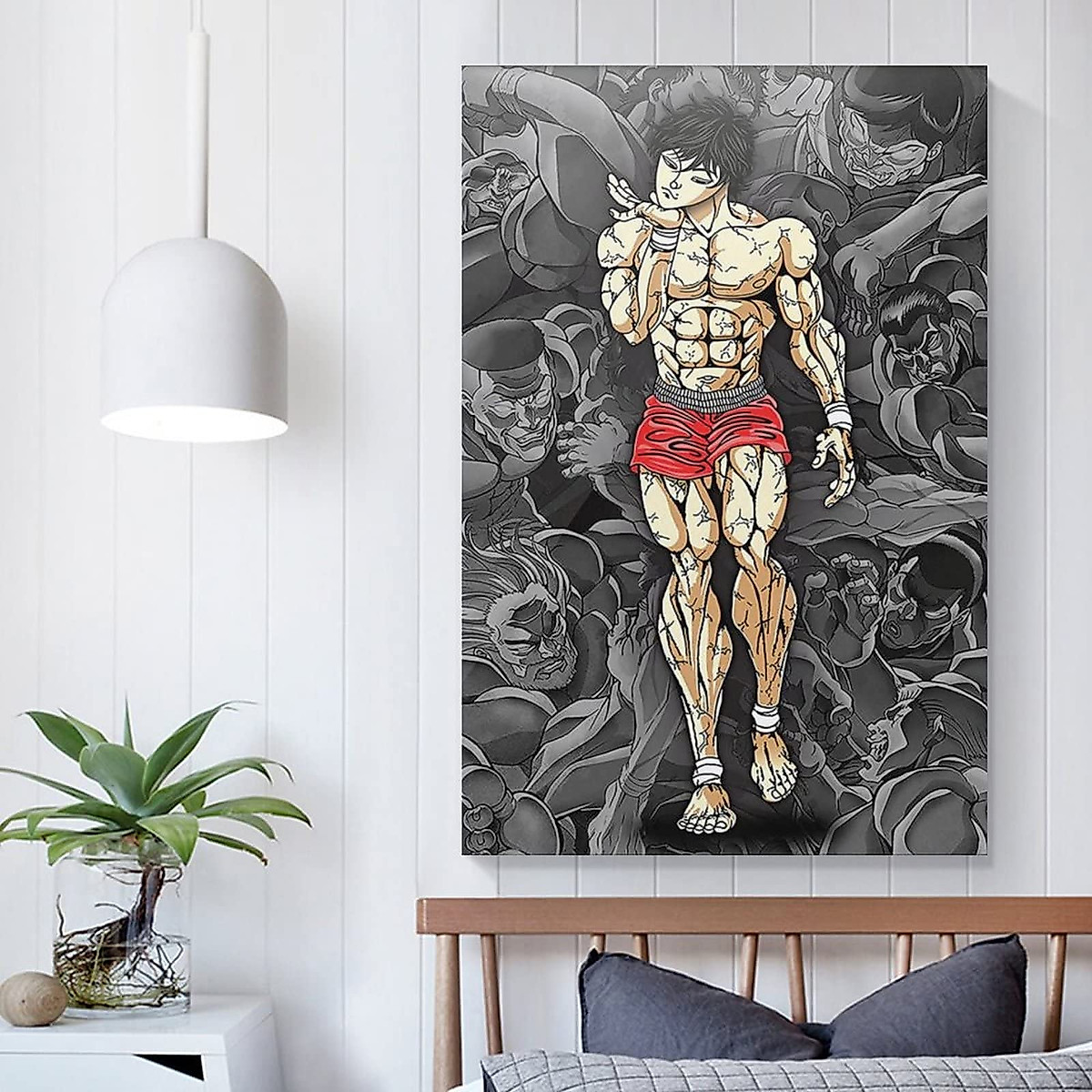 XIANNA Baki The Grappler Anime Poster (6) Painting On Canvas Wall Art Poster Scroll Picture Print Living Room Walls Decor Home Posters 16x24inch(40x60cm)