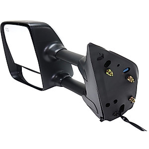 Kool-Vue Driver Side Mirror Compatible with 2004-2015 Nissan Titan Manual Folding, Heated, Chrome, With Blind Spot Glass, Towing, Power Glass, Black base - NI1320202