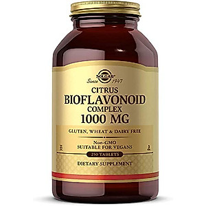 Solgar Citrus Bioflavonoid Complex 1000 mg, 250 Tablets - Antioxidant Support - Promotes Optimal Health - Non-GMO, Vegan, Gluten Free, Dairy Free, Kosher - 250 Servings