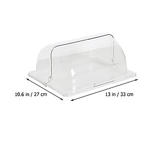 DOITOOL Chafing Dish Cover Roll Top Bakery Pan Display Cover Plastic Clear Dessert Display Cover, 13" x10.6" x6.1 (Only Cover)