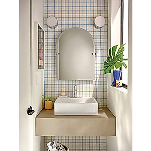 Moen 84014 Laris One-Handle Single Hole Modern Bathroom Sink Faucet with Optional Deckplate and Spring Loaded Drain Assembly, 1, Chrome