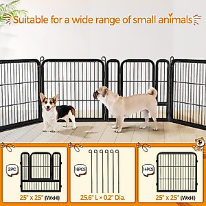 Yaheetech Outdoor Dog Playpen - 16 Panel Fence for Large, Medium and Small Dogs - Heavy Duty Exercise Pen for Puppies and Small Animals - Portable for RV Camping and Yard