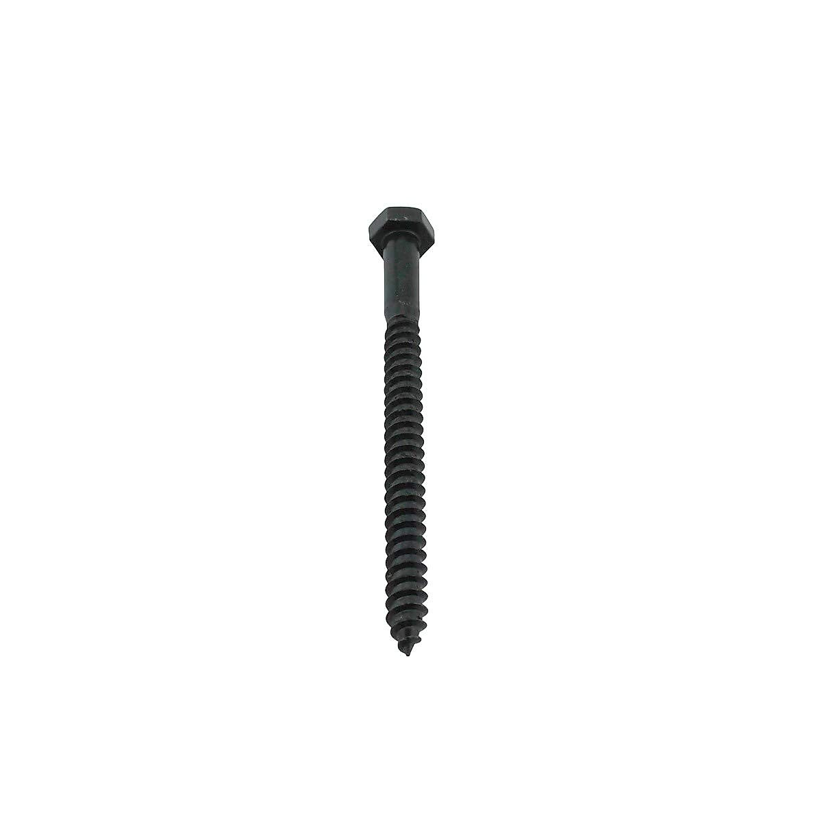 Renovators Supply Manufacturing Steel 5/16 X 4 Inches Lag Bolts Screw with Black Zinc Plated, Hex Head Leg Screw-(1 Unit), Imperial Measurement and External Hex System Pack of 100