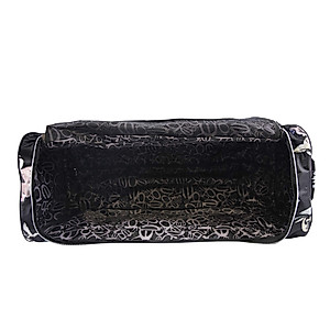 BEBE Women's 30" Rolling Duffel, Black Floral, One Size