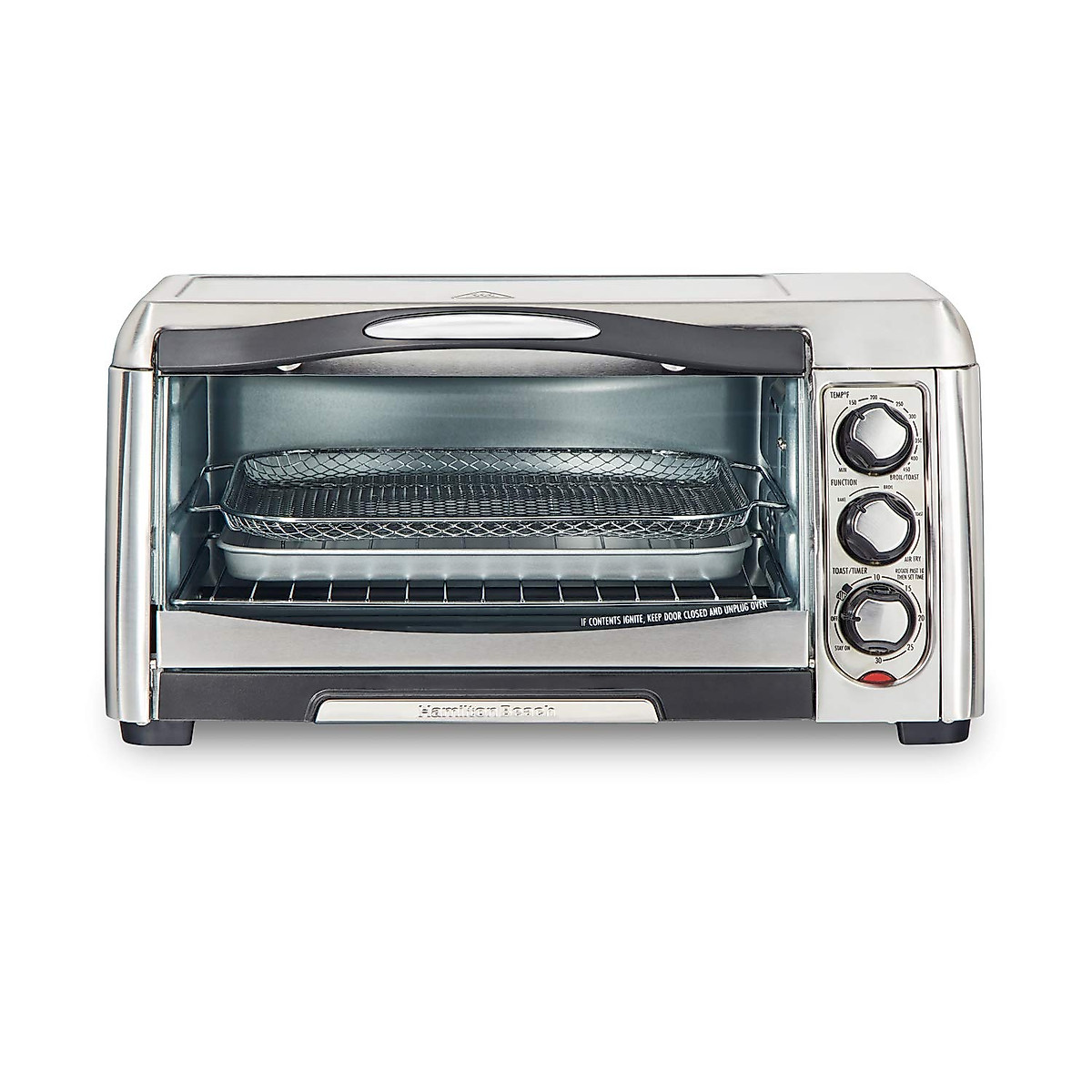 Hamilton Beach 31323 Sure-Crisp Air Fry Fryer Toaster Oven, 6 Slice Capacity, Stainless Steel (Renewed)