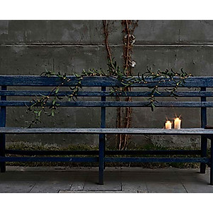 Hairui Lighted Artificial Olive Garland 6FT 96 LED Fairy Lights Battery Operated, Faux Vine Lights with Timer for Spring Christmas Holiday Fireplace Décor