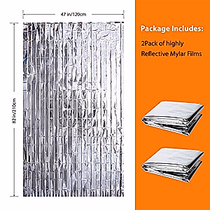 NAVADEAL 2 Pack Silver Highly Reflective Mylar Films, 82x 47Inch, Metallized Foil Covering Sheet, Garden Greenhouse Farming, Increase Plant Growth Save Power, Reduce Uneven Heat Environment Safe