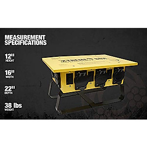 Southwire 019703R02 6506UGSX 50A Temp PWR X-TREME Box 6-Straight Blade SLED Base, 1 Pack, Yellow