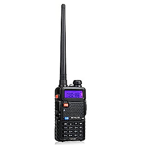 Retevis RT-5R Dual Band Two Way Radios Long Range, High Power 128CH 2 Way Radio, Flashlight 1400mAh Walkie Talkies for Adults with Earpiece (6 Pack)