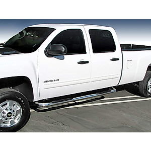MaxMate 3" Nerf Bars Compatible with 2001-2018 Chevy Silverado GMC Sierra 1500; 2001-2019 2500 3500HD (Exclude SS) | Crew Cab | WB2C34707 | Side Step Rails Running Boards