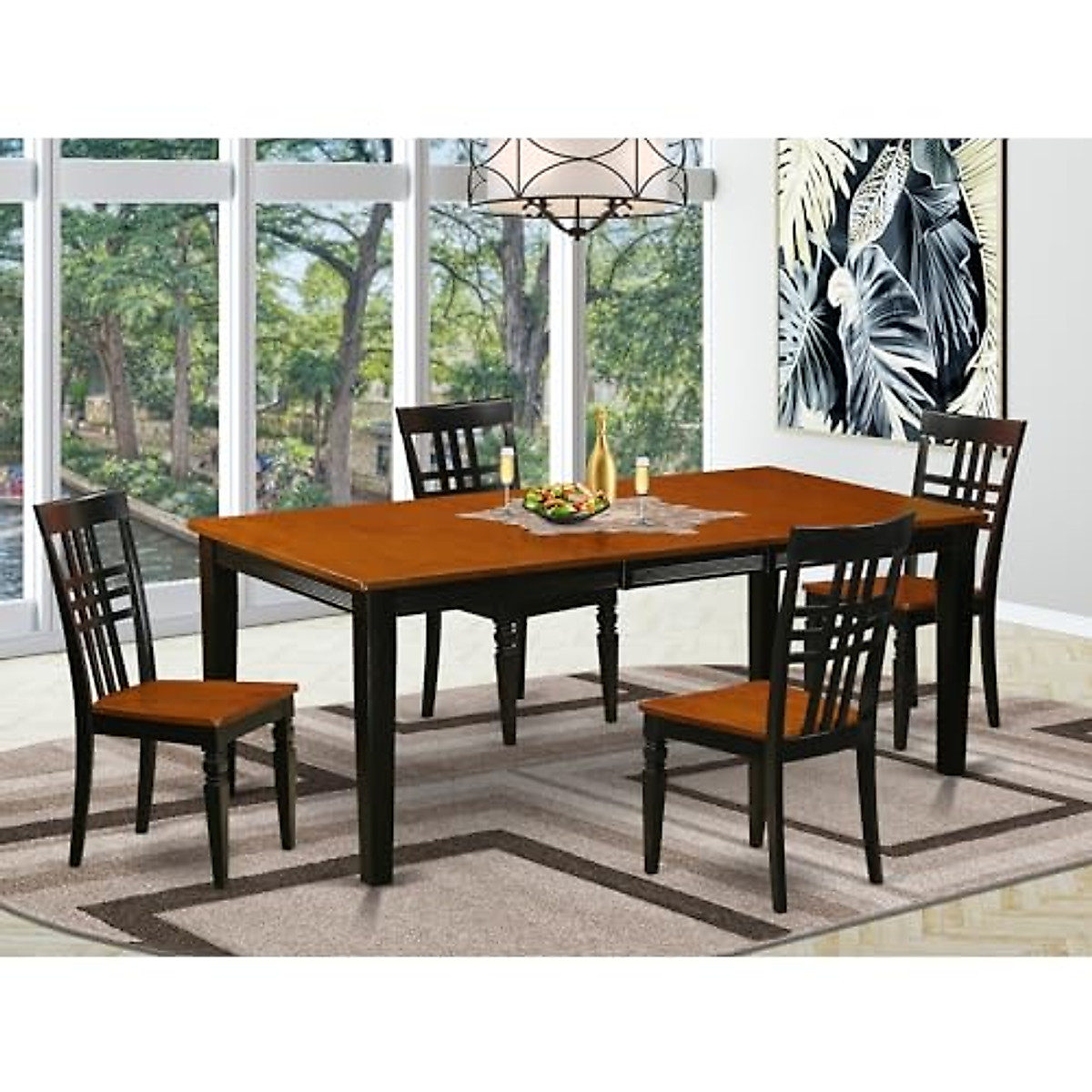 HomeStock Antique Appeal Table Set with A Dining Table and Dining Chairs