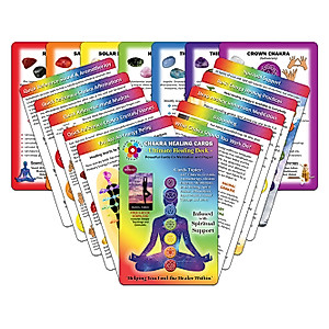 Deck of Chakra Healing Cards: Helps Restore and Balance Your Energy with Meditations, Affirmations, Chakras Chart, Aromatherapy, Essential Oils, Reiki Symbols, Hand Mudras - (19) 4"x6" 2-Sided Cards