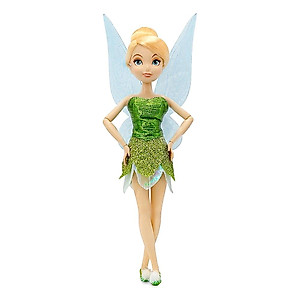 Disney Store Official Disney Princess Classic Doll (Tinker Bell from Peter Pan), 11 Inches, Includes Brush with Molded Details, Fully Posable Toy in Classic Outfit - Disney Princess Toys for Girls