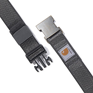 Carhartt Men's Casual Belts, Available in Multiple Styles, Colors & Sizes, Rugged Flex Nylon Webbing (Gravel), Medium