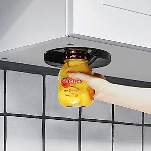 MOJO-HOME Under Counter Easy Jar Opener for Weak Hands - New Improved Design with Grip Tape to Prevent Slippage - Easily Twist Open Jars and Lids (Black)