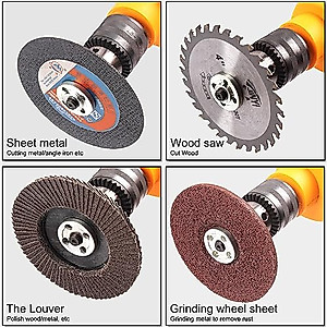 CLAHJQX 14pcs Multifunctional Electric Drill Cutting Conversion Angle Grinder Suit with Conversion Shank and Metal Cutting Blades for Cutting/Grinding/Polishing