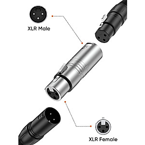 CableCreation XLR Adapter 5PACK, XLR to XLR Gender Changer, XLR Female to Male Connector, 3 Pin XLR Microphone Cable Extension Coupler Compatible Mixer,Speaker,Amplifier for Studio,Live-Stage