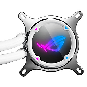 ASUS ROG Strix LC RGB White Edition All-in-One Liquid CPU Cooler (Aura Sync, 3X ROG 120mm Addressable RGB Radiator Fans, White) 360mm