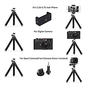 Flexible Webcam Stand and Cell Phone Tripod with Holder for Logitech and Nexigo Webcam, GoPro Camera and More.