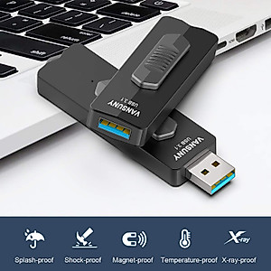 Vansuny USB 3.1 Flash Drive 128GB, 400MB/s Super Speed Flash Drive, USB 3.1 Gen 2 Solid State USB Drive, Retractable Thumb Drive, Metal USB Memory Stick, Portable Jump Drive