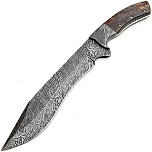 PAL 2000 KNIVES HK-9295 Handmade Damascus Steel 13 Inches Hunting Knife Ram Horn Handle with Sheath