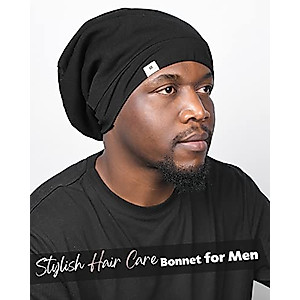 YANIBEST Silk Satin Bonnet Hair Wrap for Sleeping - Adjustable Stay on Silk Lined Slouchy Beanie Hat for Curly Hair and Braids