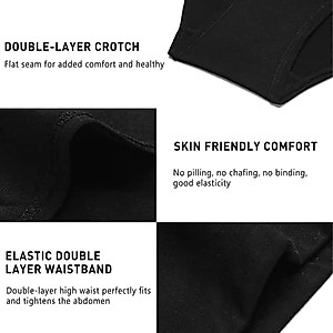 Riozz Women's High Waisted Cotton Underwear Tummy Control Briefs Ladies Full Coverage Soft Breathable Panties-5 Pack