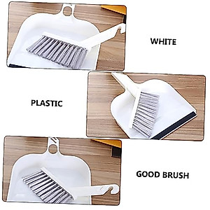 2 Sets Cleaning Brush Home Cleaning Accessory Kitchen Mini Pan Table Cleaning Tool Mini Hand Broom Shovel Brush Combination Mini Dustpan Household Cleaning Supplies Plastic White Healeved