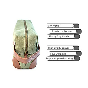 Vetelli Vintage Canvas Toiletry Bags, Travel In Style, Waterproof Canvas Dopp Kits, Durable (Marco)