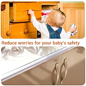 Corner Guards Child Safety - Soft Baby Proofing Furniture Edge Corner Protector Clear Soft Silicone Table Corners Protection Child Safety Kit Bumper Strip 20ft(6m) Toddler Corner Protector(4 Pack)