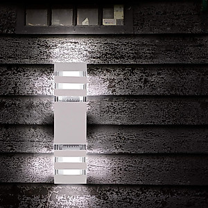 AOZBZ Modern Outdoor Wall Light, Waterproof Wall Mount Light Fixtures, Up Down Dual Head Lighting Source, Porch lights for Courtyard Garden Corridor (2 pack)