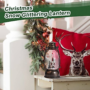 Christmas Snow Globe Musical Snow Globes Christmas Lantern Glitter Lantern Christmas Snowglobe Lighted Church Cardinal Scene 6H Timer 3AA Battery Operated Snowglobe USB for Home Decoration Gift