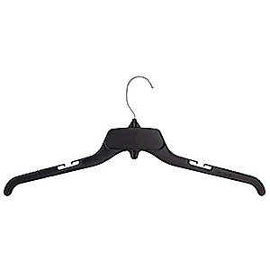 Hangon Recycled Plastic with Notches Shirt Hangers, 19 Inch, Black, 10 Pack