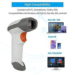 NetumScan Bluetooth 2D Barcode Scanner, 3 in 1 Automatic Wireless QR Barcode Reader USB Image Code Scanner for Store, Warehouse POS, Computer, Tablet, iPad, iPhone, Android