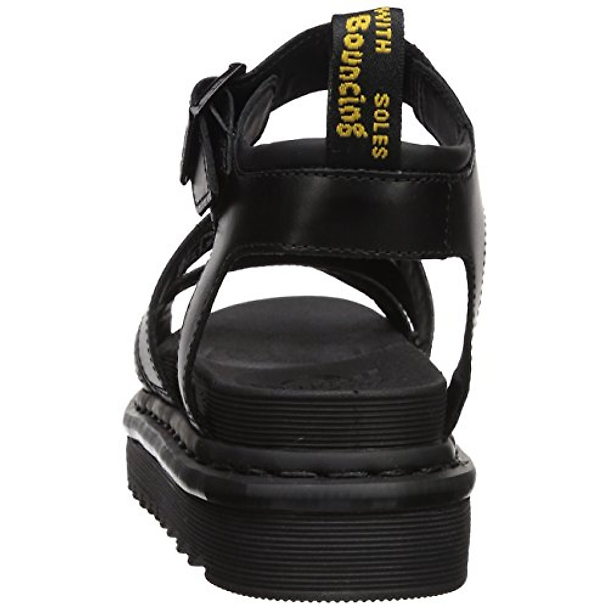Dr. Martens Women's Blaire Sandal, Black Brando Leather, 8