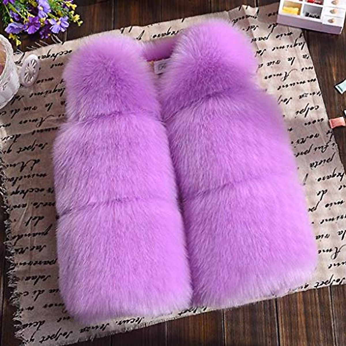 Toddler Baby Girls Faux Vest Winter Warm Coat Jacket Cute Thick Clothes Fuzzy Coat Girls